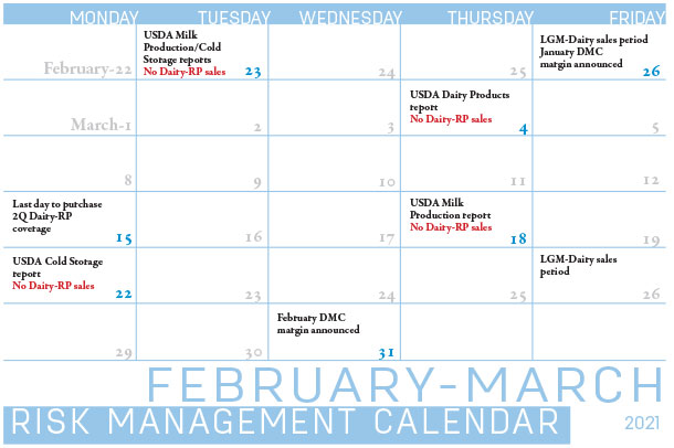 February-March risk management calendar - Progressive Dairy | Ag Proud
